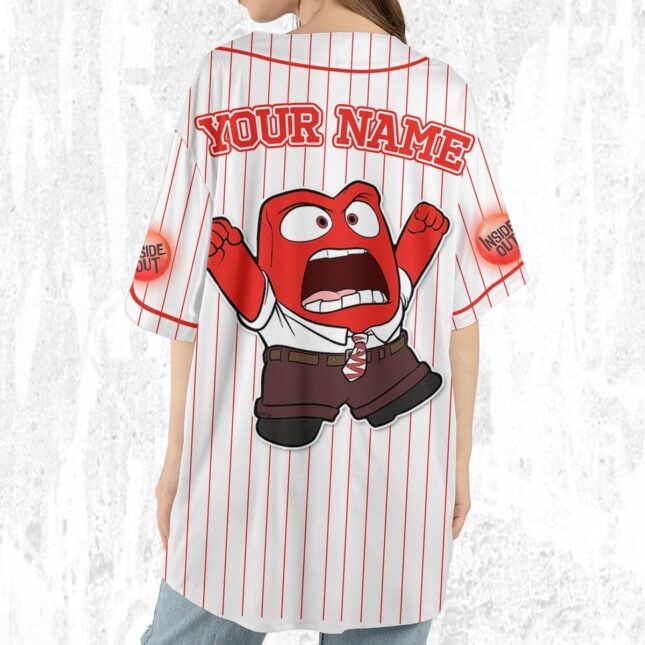 Custom Disney Inside Out Anger Simple Baseball Jersey - Wondermento Custom Disney Inside Out Anger Simple Baseball Jersey - Wondermento